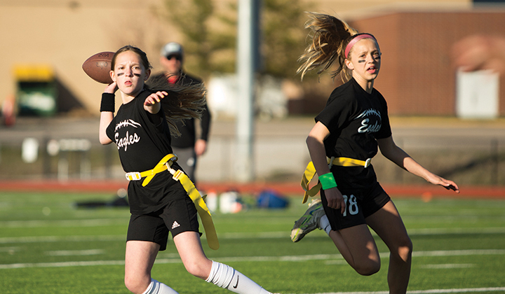 Girls flag football quickly gains in popularity through CYO program - The Leaven Catholic Newspaper