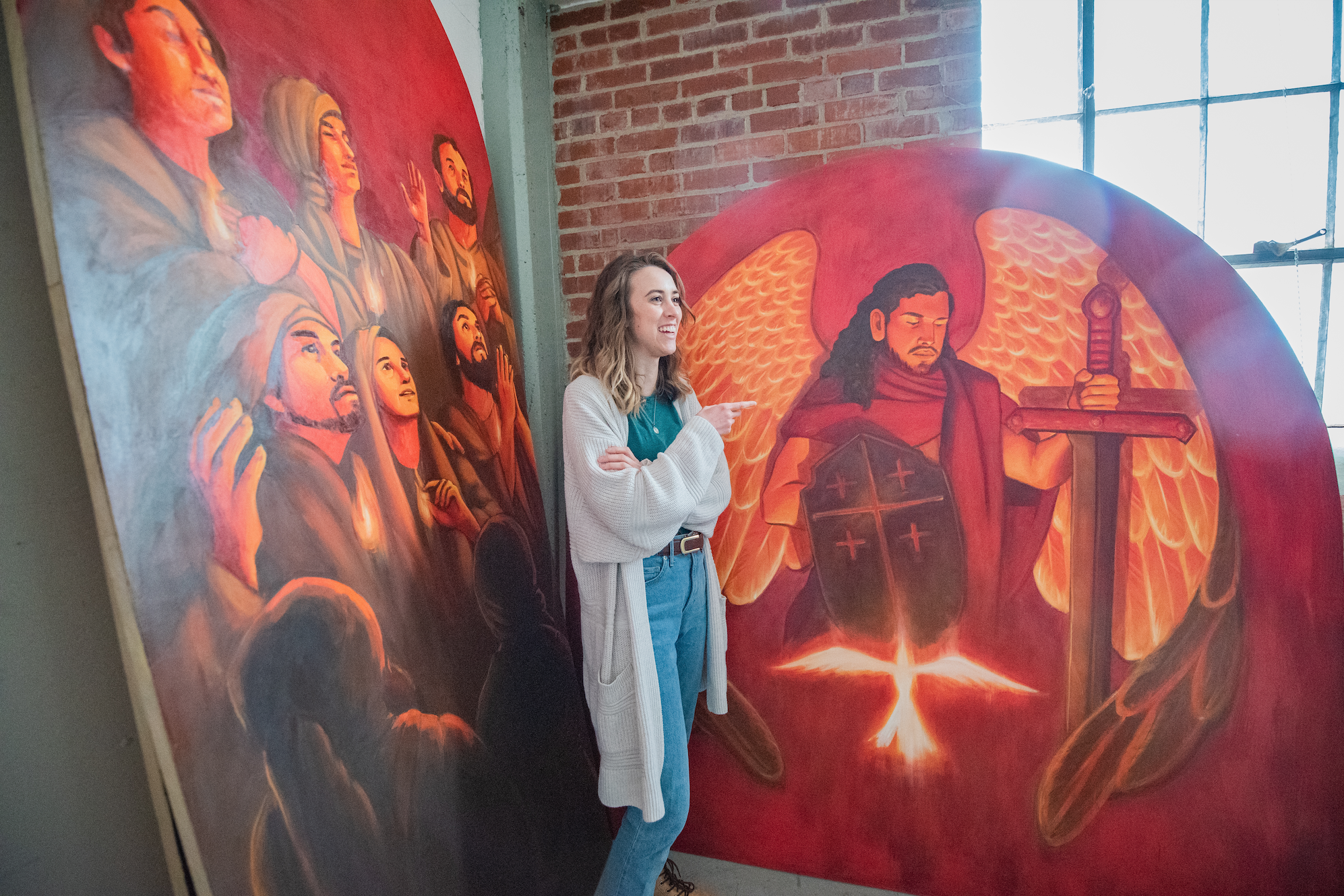 Artist creates murals for Holy Name of Jesus Church - The Leaven ...