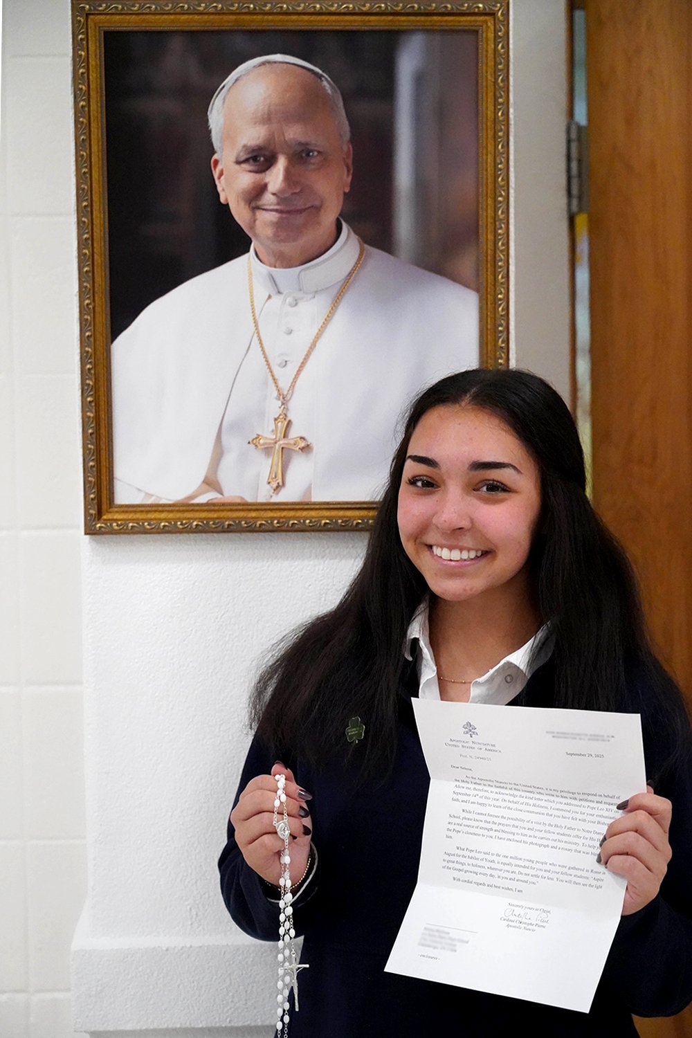 Tennessee teen's letter to Pope Leo brings a reply with gift of special ...